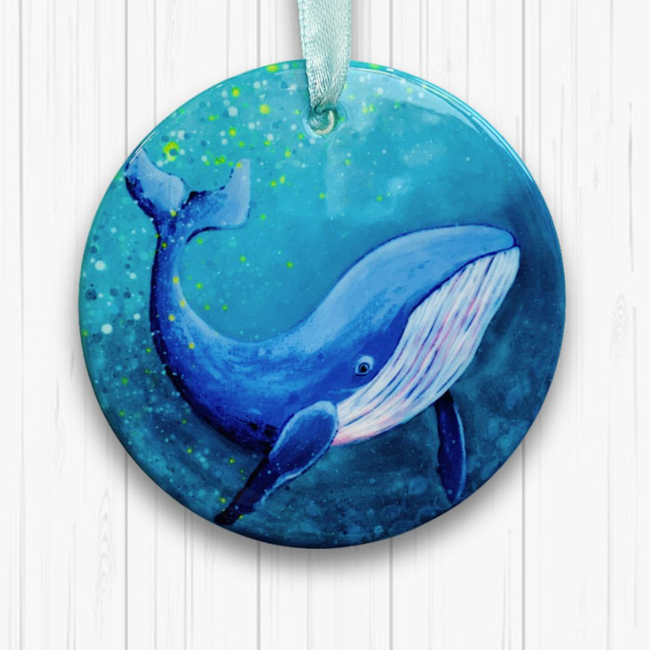Big Blue Whale - Ceramic Tree Decoration – Joanne Wishart