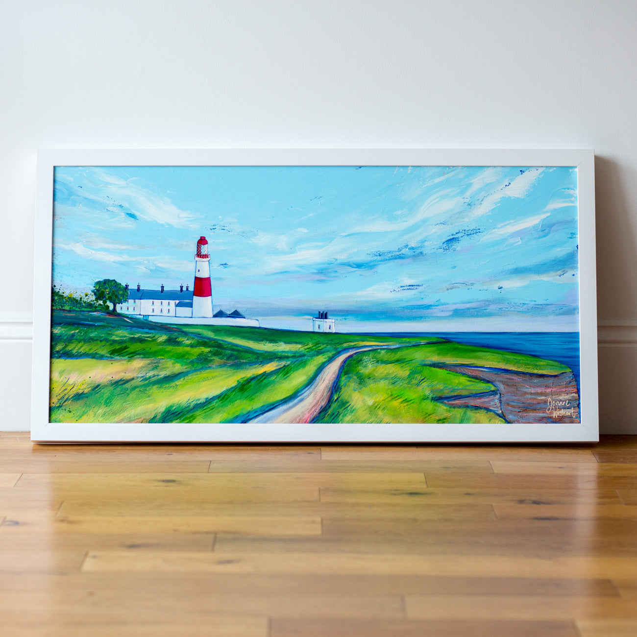 Blue Sky over Souter Lighthouse - Original Painting | Joanne Wishart
