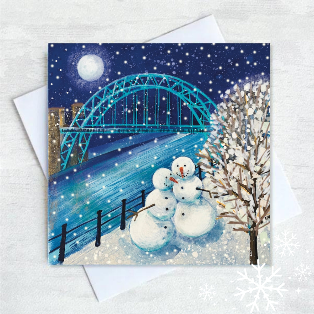 Tyne Bridge Winter Wishes (snowmen) | Christmas Card | Joanne Wishart