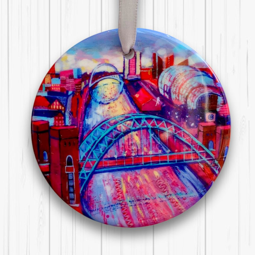 Newcastle in Pink - Ceramic Tree Decoration – Joanne Wishart