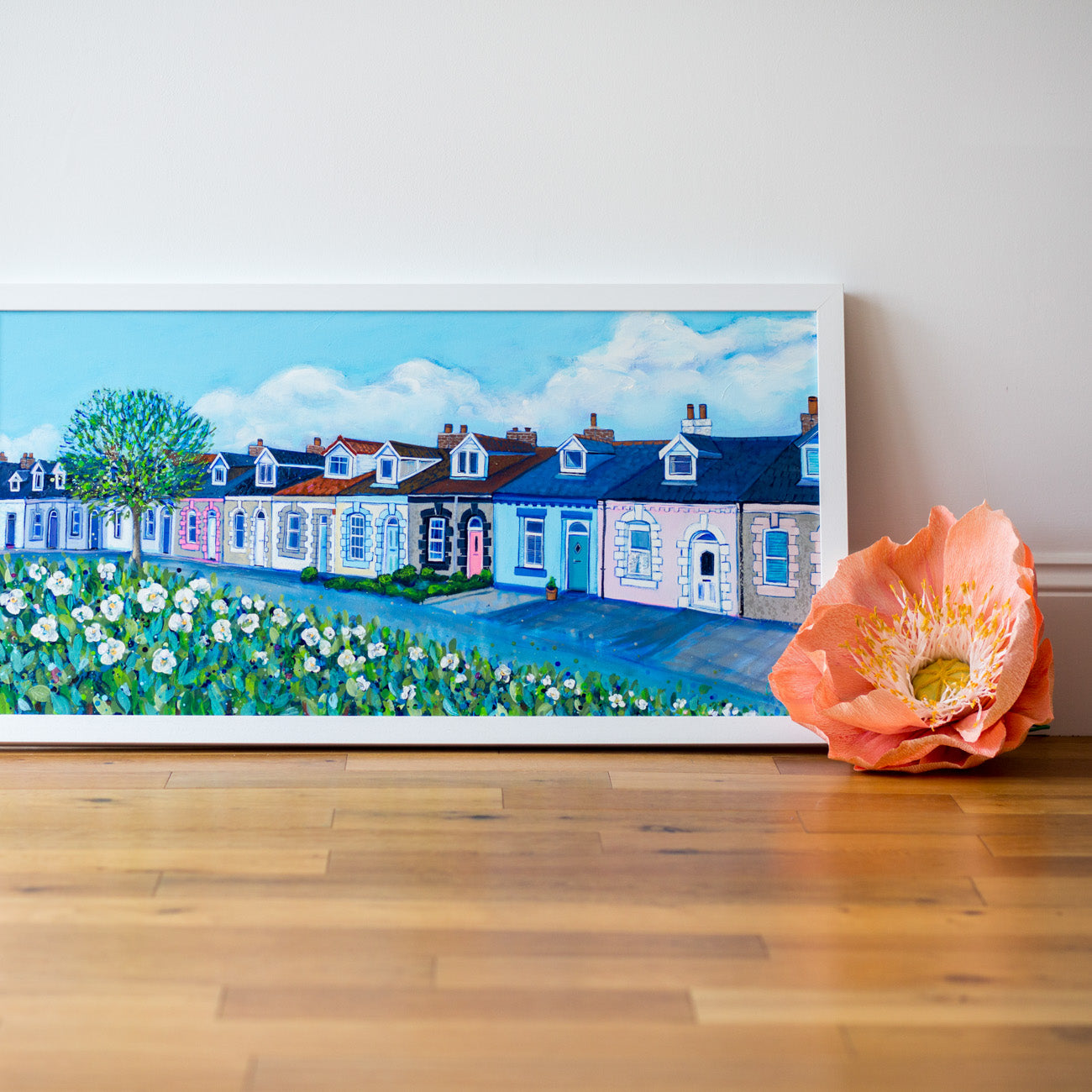 Simpson Street in Bloom - Original Painting of Cullercoats | Joanne Wishart