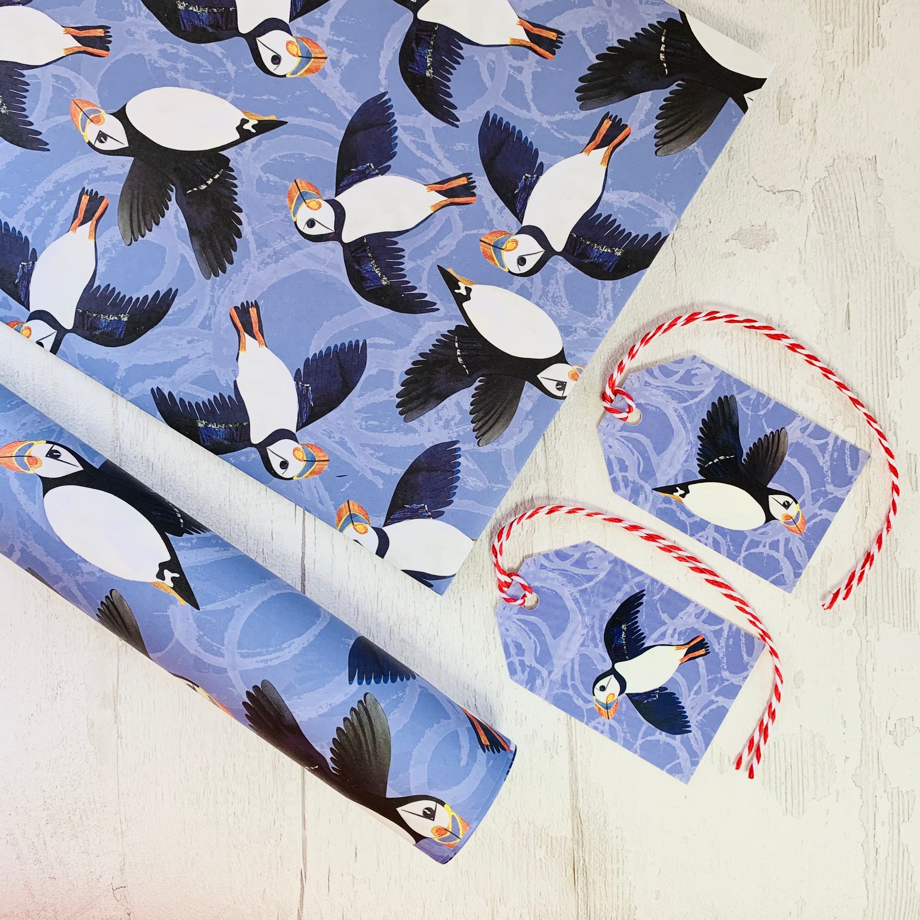 Puffin Gift Wrapping Paper | Joanne Wishart